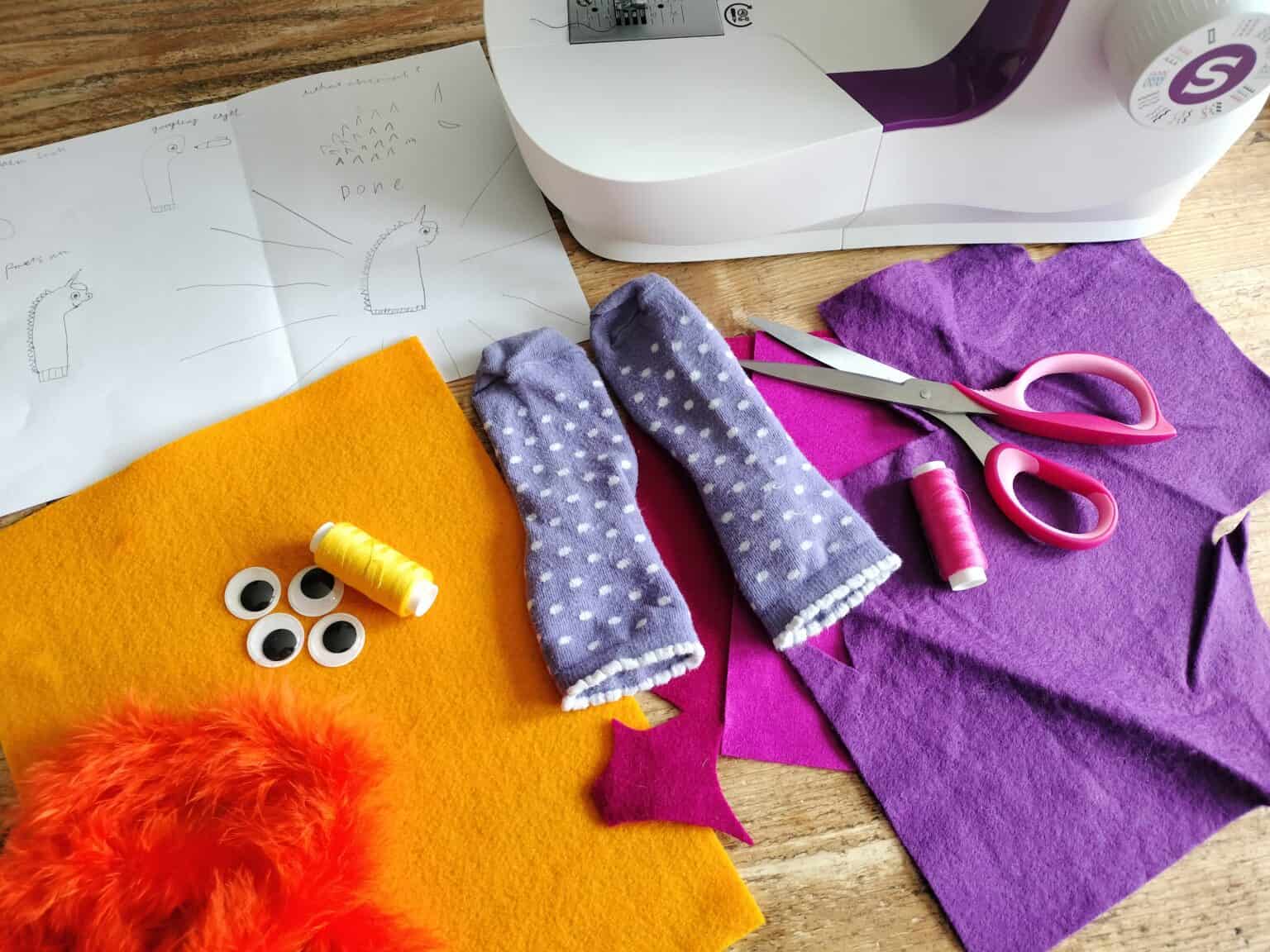 Sock Puppet Ideas - Sewing Crafts for Kids - Busy Busy Learning