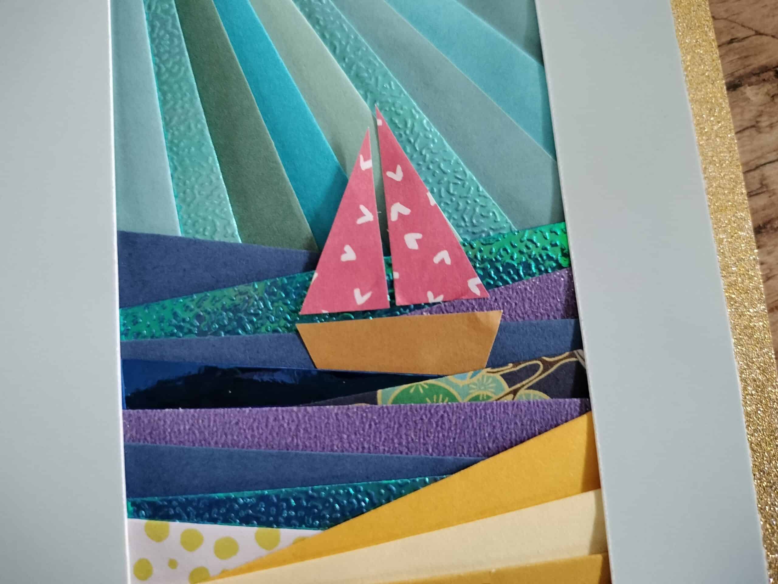 Iris Folding Seascape Template Pattern: Free Tutorial to Make Card or ...