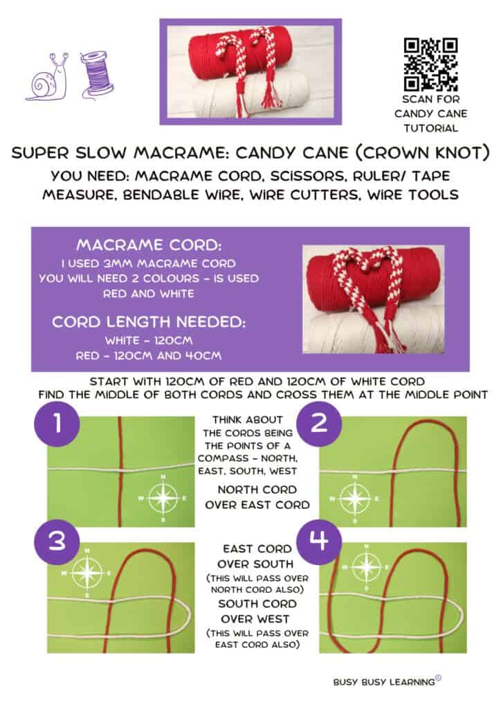 Easy Macrame Christmas Tree Decoration: Candy Cane Tutorial - Busy Busy ...